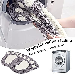 DIGHEIGG Bathroom Rugs, Bath Mats Water Absorbent Non-Slip for Bathroom, Shower, Room, Soft Microfiber Bath Mat Machine Washable Bath Mat Big Feet Bathroom Mat (Gray 16x24&#039;&#039;)