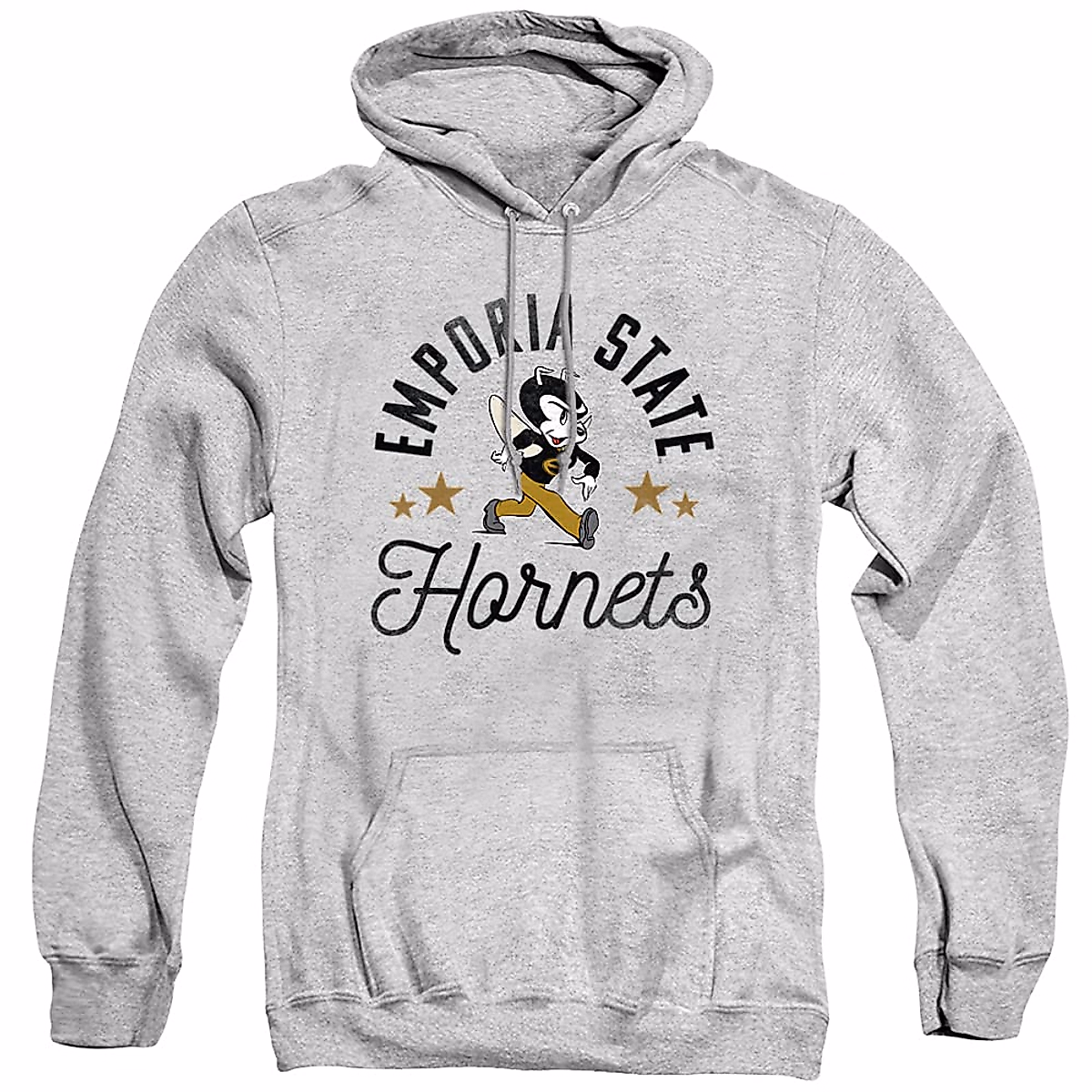 Emporia State University Official Hornets Unisex Adult Pull-Over Hoodie, Emporia State University, Athletic Heather, Large
