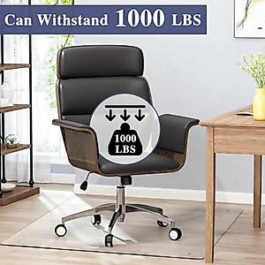 MIRUO Office Chair Mat for Carpet Desk Chair Mat Tempered Glass Floor Mat for Office Chair On Carpet Mat for Office Chair On Carpet (36" x 36" x 1/6", Transparent)