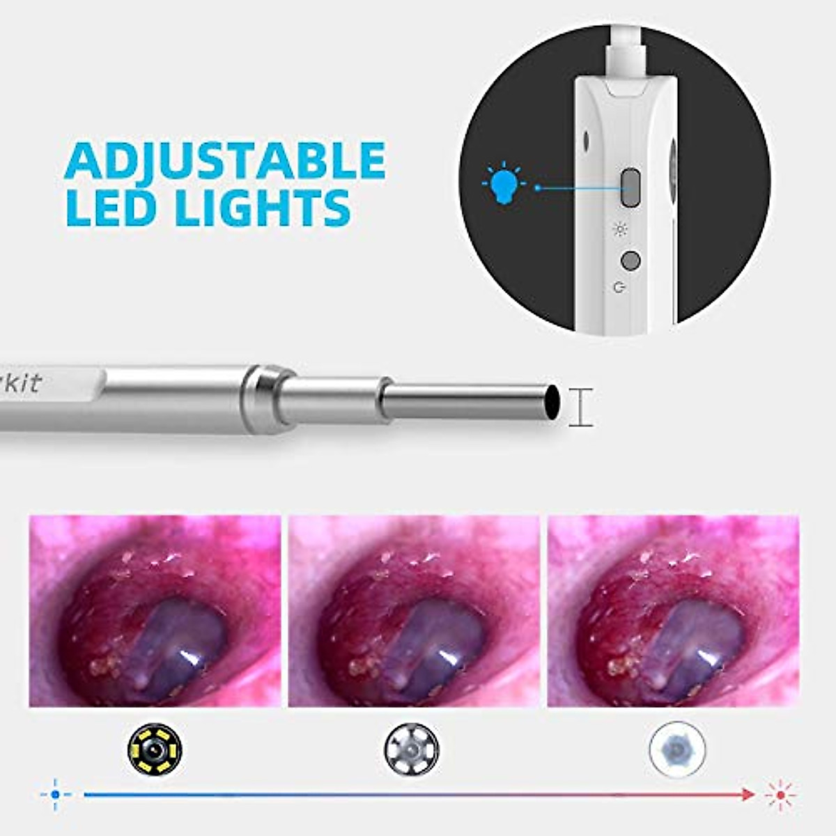 Anykit USB Otoscope Camera for iPhone & Android, 720P HD Visual Ear Camera with Lights, Ear Scope with Ear Wax Removal Tool & Storage Case, Ear Endoscope for Kids, Adults & Pets