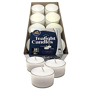 Ner Mitzvah Tea Light Candles - 16 Pack - White Unscented Tealight Candles - Long Burning - 10 Hours