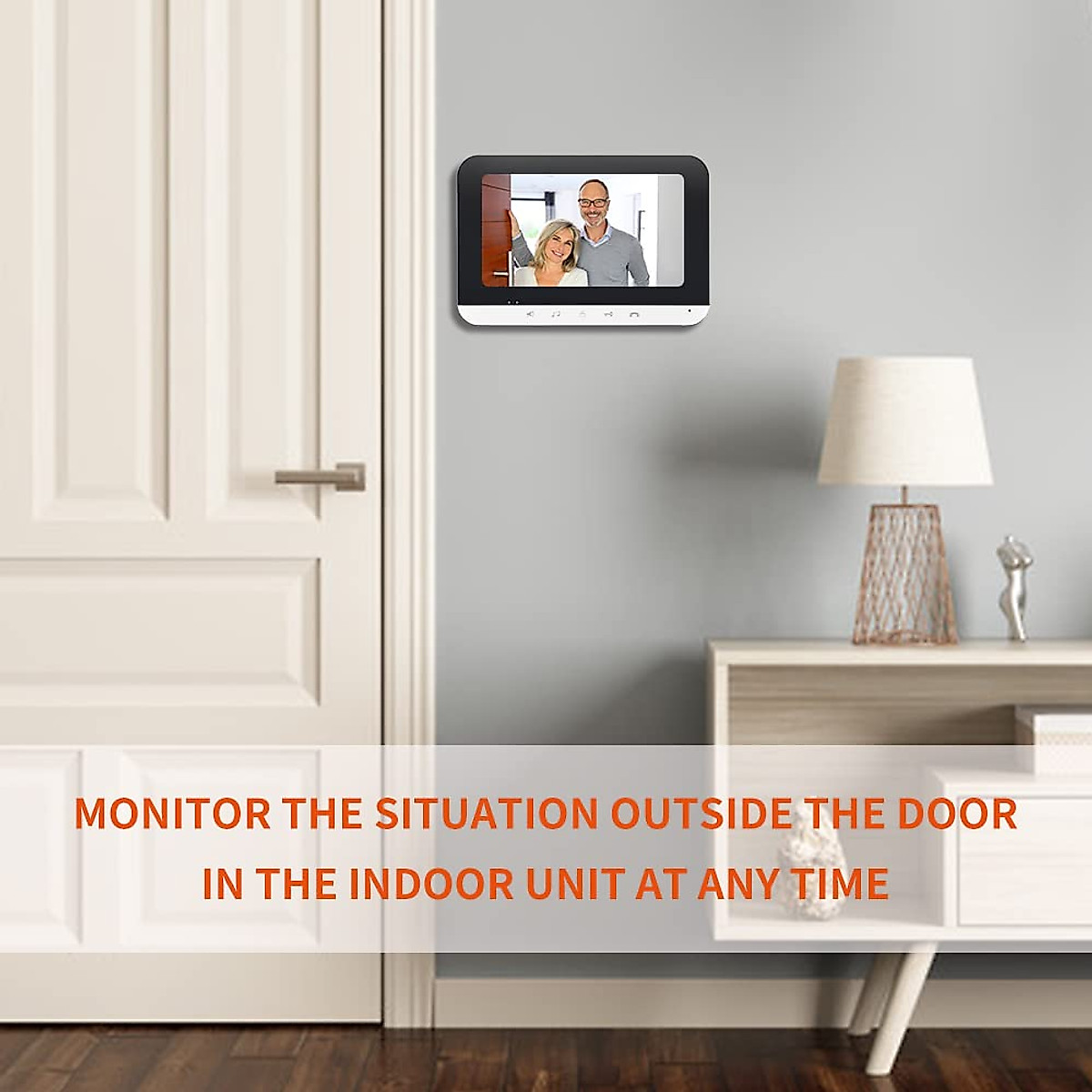 Video Intercom System, 7 Inch doorbell with Camera and Monitor, Video doorbell with IR-Cut Rainproof Outdoor Camera Visual Two-Way Intercom Audio Remote Unlock(1 Camera & 2 Monitors)