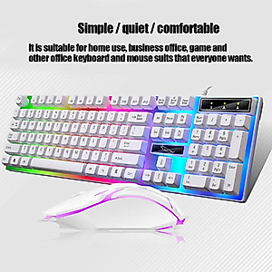 Arinda Wired Gaming Keyboard and Mouse Set Colorful LED Backlit USB Gaming Keyboard Mouse for Laptop PC Gamers