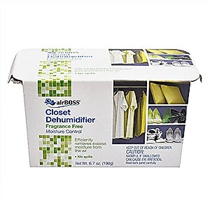 airBOSS Closet Dehumidifier, For Storage Closets and Small Spaces, Fights Mildew and Odors