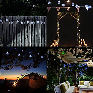 Beauthard Solar String Lights Outdoor,50 Led 24Ft Lights with 8 Lighting Modes,Outdoor String Lights,Waterproof Solar Patio Outside Lights for Garden Yard Home Wedding Party Decoration(Pure White)