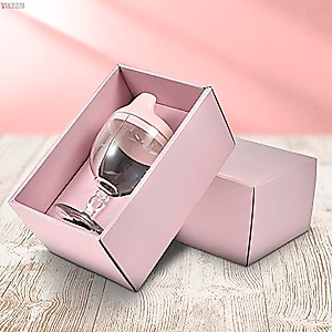 VIKROM Plastic Goblet Sippy Cup Wine Glass - 5oz Wine Glass Sippy Cup - No Spill Sippy Wine Glass with Lid Anti-fall Beverage Mug With Lid for Holiday Birthday Party (Beige)