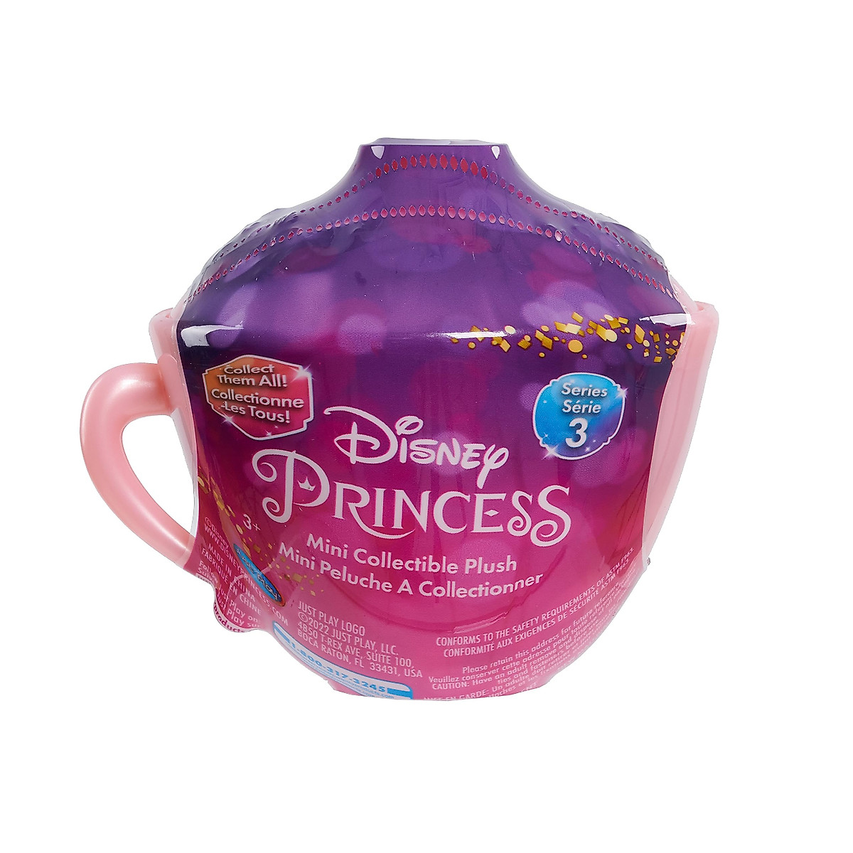 Disney Princess Mini Collectible Plush Teacup Capsule, Officially Licensed Kids Toys for Ages 3 Up by Just Play