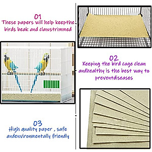 20 PCS Gravel Paper for Bird cage,10 x16 Inch Bird cage Liner Paper-Gravel Paper Special for Bird Cage in sea Sand,Parrot Cage Sandpapers Cushion Pad Pet Animal Bedding Accessories(20PCS 10 x16 Inch)