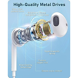 Earbuds Wired for iPhone with Lightning Connector [No Bluetooth Required] Headphones [MFi Certified] Built-in Mic & Volume Control, Earphones Compatible with iPhone 14/13/12/11/XS/X/8/All iOS System