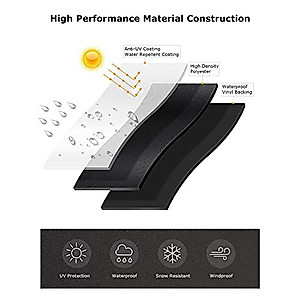 SunPatio Outdoor Firewood Rack Cover 8 Feet, Heavy Duty Waterproof Log Rack Cover, FadeStop Wood Rack Cover with Fastening Straps, All Weather Protection, 98" L x 24" W x 42''H, Black