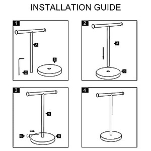 MFCHY Movable Free-Standing Hand Towel Holder Standing Tree Rack 304 Bath Towel Stand Bathroom Towel Hanger Vanities Countertop (Color : White-Fruit peach5, Size : 1)