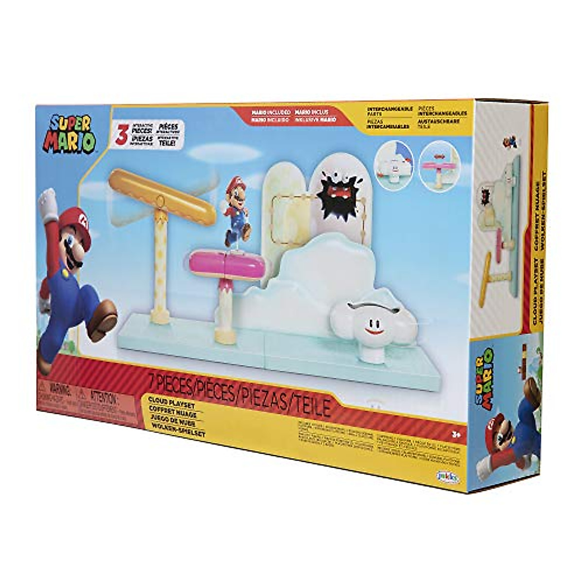 Super Mario Cloud World Diorama Set with 2.5" Running Mario Action Figure