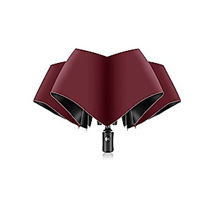 XIXVON Umbrella SE (8 Ribs, Red) | UPF 50+ 99% UV Protection, Lightweight, Automatic, Windproof, Travel Portable | Compact Folding Umbrella