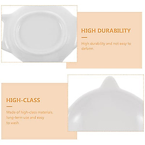 Cabilock Teabag Holder Tea Bag Plate Decorative Ceramic Teabag Tray Delicate Teabag Dish Seasoning Dishes Soy Dipping Bowls Spoon Rests -S