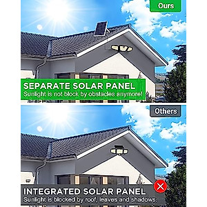 DeckTok Solar Lights Outdoor Indoor, 3500LM 350 LEDs 3 Modes Motion Sensor Solar Flood Light with Separate Solar Panel, 270° Wide Angle Illumination Waterproof Security Light for Yard Barn, 1Pack