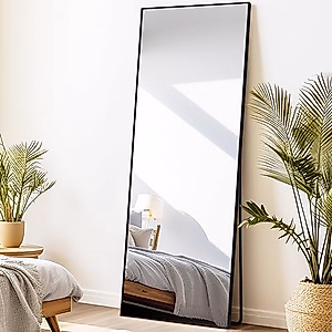 Anpark Black Rectangle Mirror Full Length with Stand 21" x 64" Large Standing Floor Mirror Bedroom Full Body Dressing Mirror for Wall Living Room Wall Mounted Mirror for Home Decor