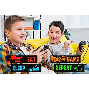 Chuniff 4 Pieces Gamer Room Décor, Gaming Décor for Boys Room, Video Game Room Wall Decoration for Boys, 11.8 * 3 inches
