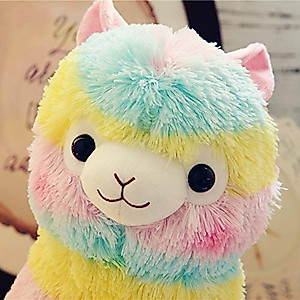 13.8" Soft Llama Stuffed Animal Toy - Rainbow Llamacorn Alpaca Plush Animals Toy Cute Llama Doll Rainbow Alpaca Doll Alpaca Plush Toy Pillows stuffed llama large Adorable Birthday Gift (13.8inch)