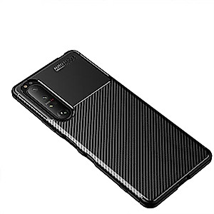 Soft TPU Bumper Flexible Case for Sony Xperia 1 III, Slim Fit Shock Absorption Carbon Fiber Texture Bumper Case Cover for Sony Xperia 1 III