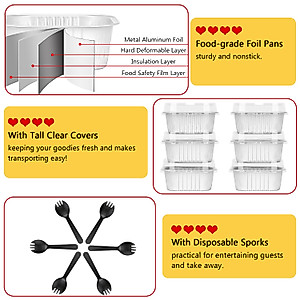 10oz Disposable Ramekins With Lids 40 Pack,LNYZQUS Aluminum Foil Jumbo Cupcake Pan, Square 4”X4” Mini Cake Pan Browni Baking Cups Muffin Tin Dessert Cups For Wedding Party-White