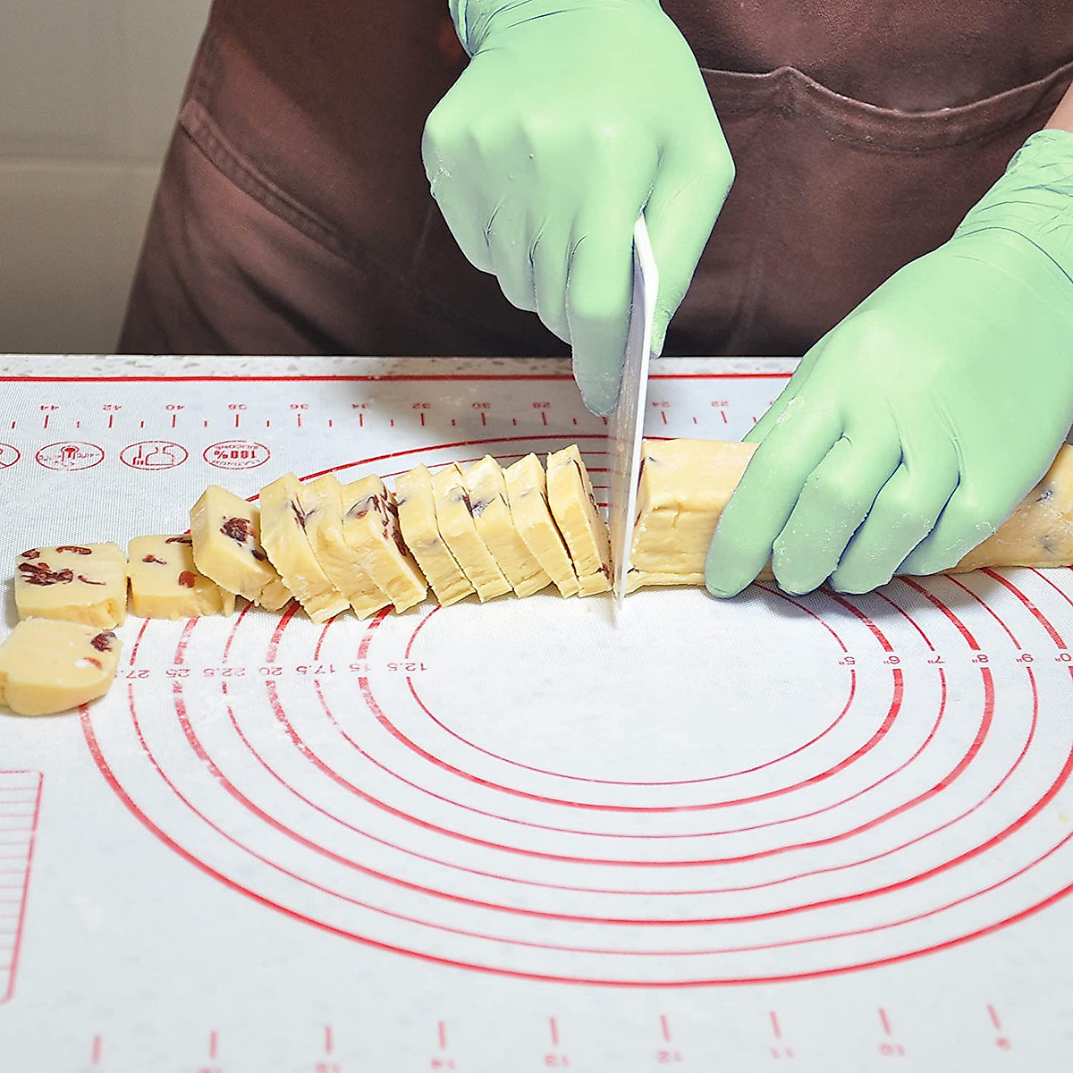 2 Pack Silicone Pastry Mat Non-Stick Pizza Baking Mat, Dough Mat for Rolling,Fondant Mat with Measurement Counter Mat, Oven Liner, Pie Crust Mat, 40*5*5cm