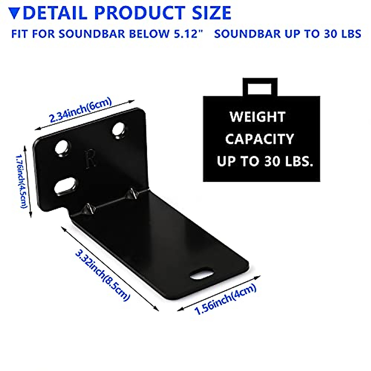 Suixing Universal Wall Mount with Hardware Kit Sound Bar Mounts Mounting Bracket Compatible Most of Soundtouch/Soundbars Home Theater System Wall Mount Brackets-Black