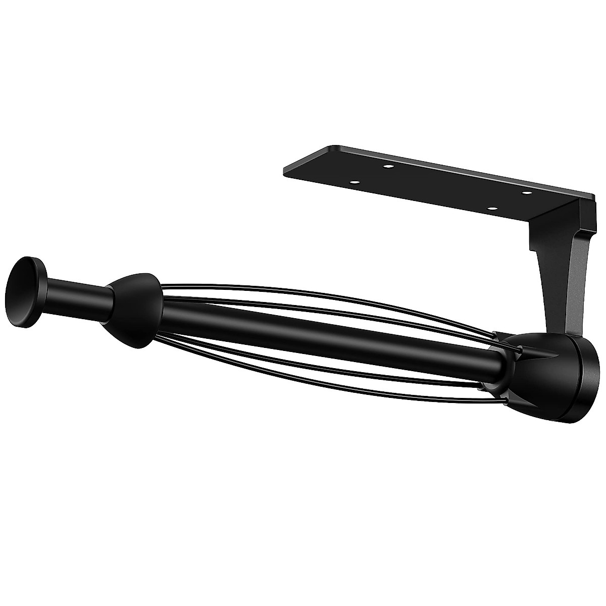 SITANES Paper Towel Holder-Single Hand Operable Wall Mount Paper Towel Holder Under Cabinet with Damping Effect for Kitchen Bathroom (Black)