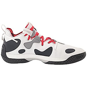 adidas Unisex Harden Vol. 6 Basketball Shoe, White/Vivid Red/Ink, 12 US Men