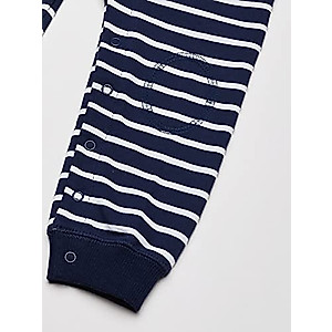 Carter's Baby Boys' 2-Pack One-Piece Romper, Grey Dino/Navy Stripe, 18 Months