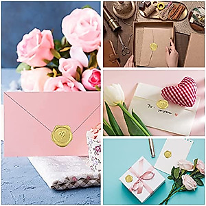 660Pcs Gold Embossed Wax Stickers Valentines Day Heart Envelope Seals Self-Adhesive Stickers for Wedding Celebrations Greeting Cards Commemorative Parties Engagement Invitations
