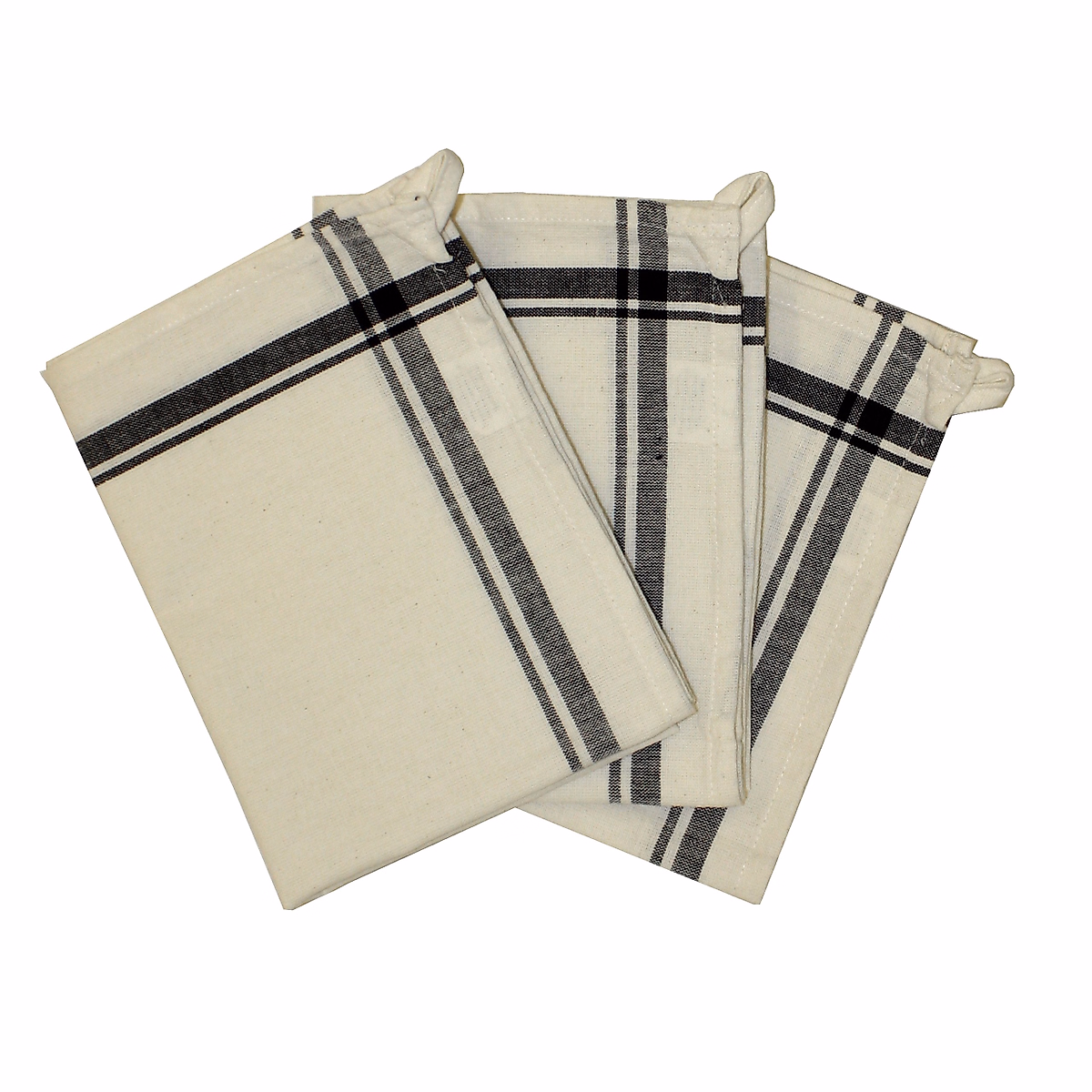 Aunt Martha's 3-Pack Retro Black Striped Dish Towels, 18 by 28-Inch,Black Box Stripe