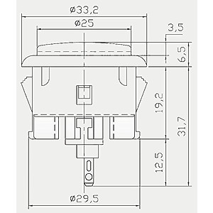 Sanwa 6 pcs OBSF-30 Original Push Button 30mm - for Arcade Jamma Video Game & Arcade Joystick Games Console (Black & Red) S@NWA