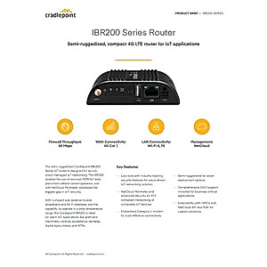 1-yr NetCloud Essentials for IoT Gateways with Support and IBR200 Router with WiFi (10 Mbps Modem) for AT&T and Generic