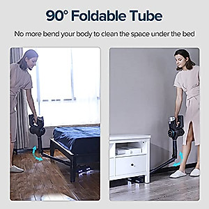 Redkey F10 Foldable Cordless Vacuum 3 in 1 Stick Vacuum Cleaner, Electric Stick Vacuum Cleaner 23Kpa 60 mins Runtime with 2200mAh Detachable Battery for Home Pet Hair Hard Floor Carpet