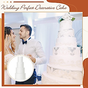 2 Pcs 4 Tier Round Foam Cake Dummies Fake Cake Dummy Set for Wedding Supplies Baby Shower Birthday Decorating Display, White (3/4/5/6 x 12 Inch)