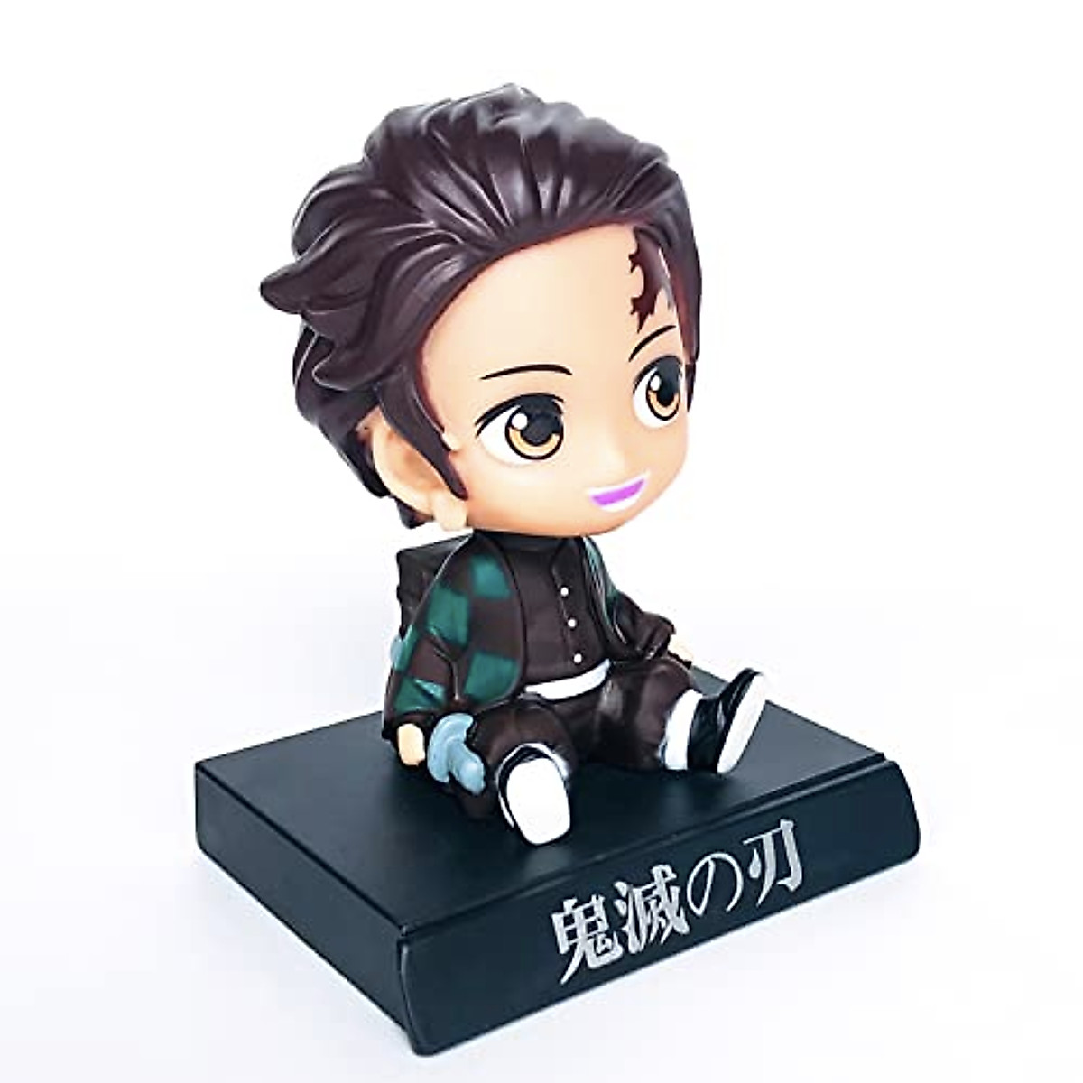 ITUBLE Bobbleheads Anime Tanjiro Action Figures Bobblehead Car Dashboard Decorations Accessories Interior Statue Bobble Head Figure Dash Board Figurine Phone Holder Bracket Birthday Cake Toppers Gifts
