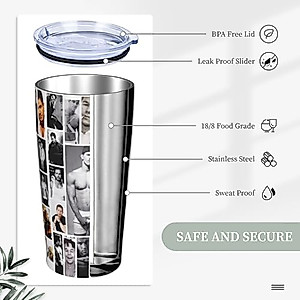 OAEWRE Mark Actors Wahlberg Stainless Steel Mug Insulated Tumbler Coffee Mugs with Lids and Straw Double Wall Vacuum Cup 20oz