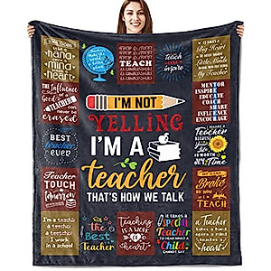 Sqovulw Teacher Appreciation Gifts Best Teacher Gifts for Women Gift for Teacher Gifts from Student Back to School Mothers Day Teachers Day Gifts Teacher Retirement Gifts Blanket 50X60 Inch