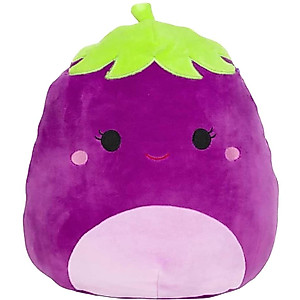 Squishmallows Official Kellytoy Plush Squishy Soft 8 Inch Fruits and Vegetables Squad - Glena Eggplant