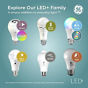 GE LED+ Motion Sensor LED Light Bulbs, 14W, PAR38 Outdoor Security Floodlights, Warm White, CAC (2 Pack)