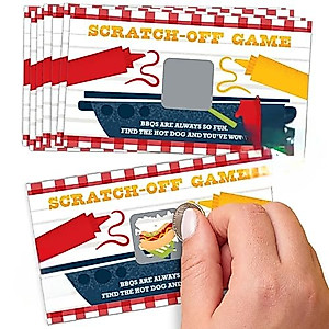 Big Dot of Happiness Fire Up the Grill - Summer BBQ Picnic Party Game Scratch Off Cards - 22 Count