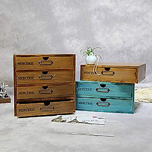 Ochine Creative Drawer-Type Cosmetic Storage Box Retro Old Style Wooden Multifunctional Desktop Storage Box