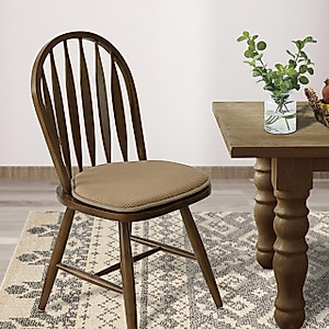 Shinnwa Windsor Chair Cushions Farmhouse Seat Cushion for Kitchen Chairs Brown Non Slip Chair Pads for Dining Room with Foam Padding and Textured Cover 4 Pack (17 x 15.5 Inches)
