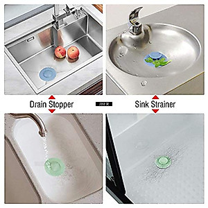 Shower Drain Stopper - Silicone Bathtub Drain Strainers, Hair Trap Hair Catcher Bathtub Drain Stopper Protectors Cover Easy to Install and Clean Suit for Bathroom Bathtub and Kitchen 5 Pack