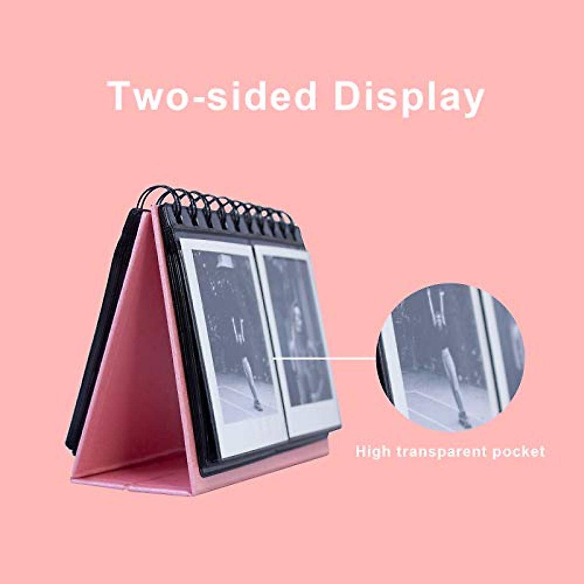 68 Pockets Mini Photo Album for Fujifilm Instax Mini 7s 8 8+ 9 25 26 50s 70 90/ Fujifilm Instax SP 1/ Polaroid PIC-300P/ Polaroid Z2300/ LG PD 233/ LG PD 239/ Name Card (Pink)
