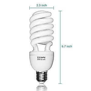 EMART Full Spectrum Light Bulb, 2 x 45W 5500K CFL Daylight for Photography Photo Video Studio Lighting