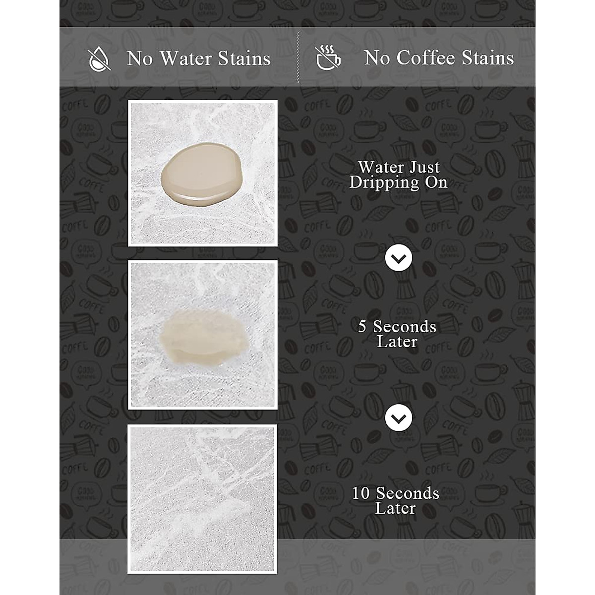 Coffee Mat-Coffee Bar Accessories-No Water Marks Dish Drying Mat-Coffee Bar Mat for Countertops Rubber Backing Bar Mat Under Coffee Maker Machine Coffee Pot-Perfect Coffee Station Organizer