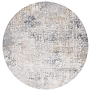 SAFAVIEH Vogue Collection 9' Round Beige/Grey VGE117A Modern Abstract Area Rug