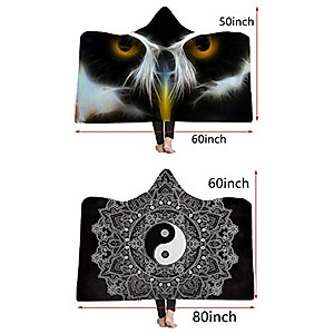 Baseball Theme Hooded Blanket Wearable Soft Warm Plush Fleece Lined Throw Blankets for Girls Child Kid Women Adult 80 x 60 inch