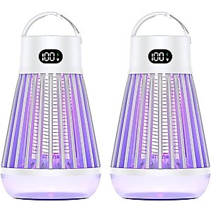 Zappify Zapper 2.0 2 Pack Portable Bug Zapper, Indoor & Outdoor, Cordless Rechargeable Mosquito Zapper, Hanging Hook, 1500V High Voltage, Trap for Fly, Insect, Mosquito & Bugs